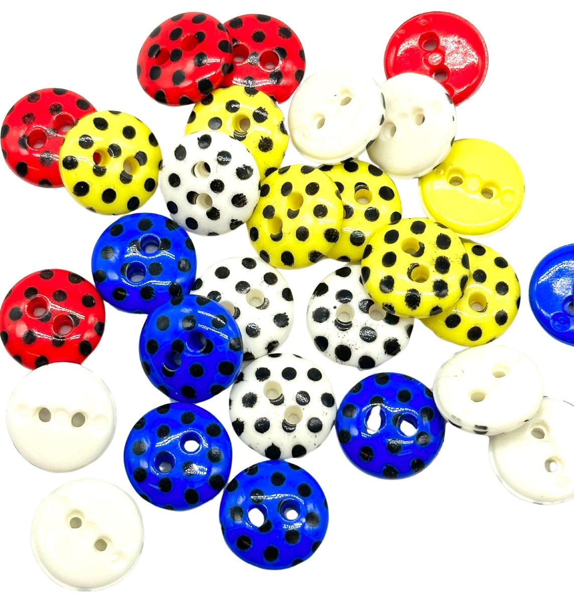 12 Pcs Vintage 2-Hole Polka Dot Buttons | Decorative Buttons for Sewin ...