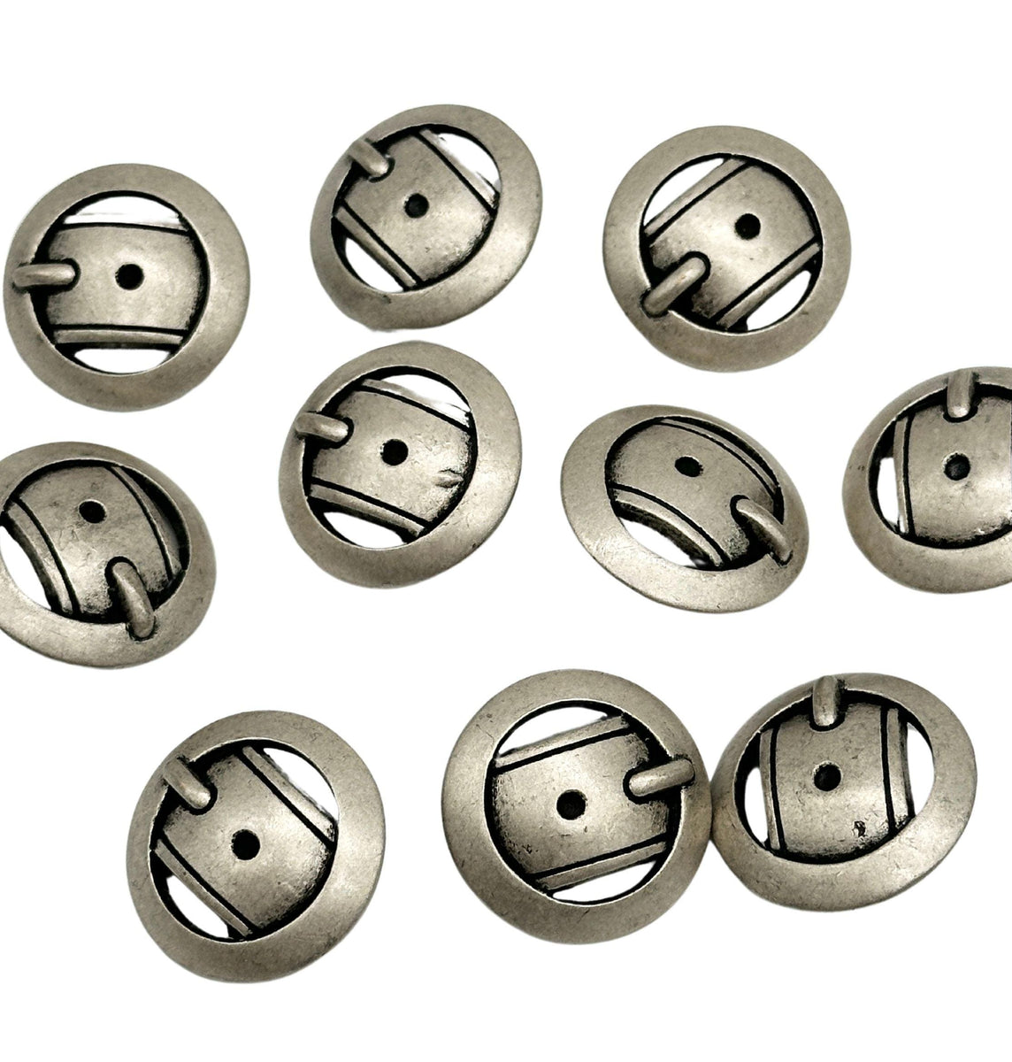 12 pcs Silver Belt Buckle Shank Clothing Buttons for Jackets & Crafts ...