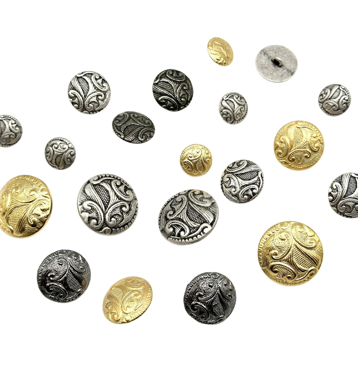 6 Pcs Vintage Art Abstract Shank Buttons | Cast Metal Design for Sewin ...