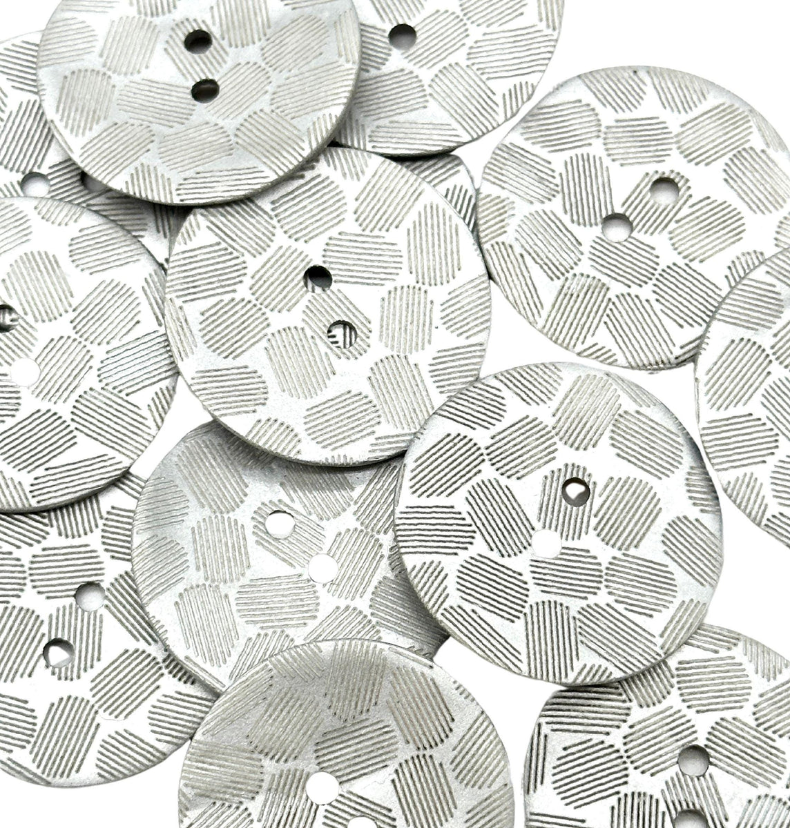 12 Pcs Vintage 2-Hole Agoya Pearl Buttons | Laser Design | Grey Art De ...