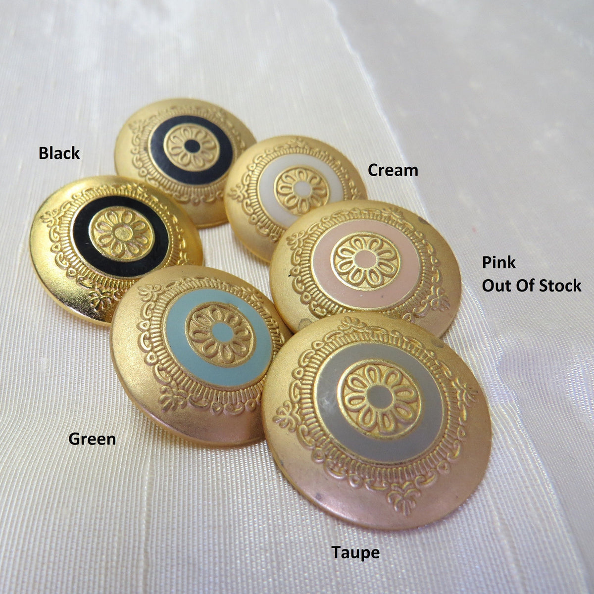 6 Pcs Vintage Art Deco Gold Shank Buttons | Decorative Buttons for Sew ...