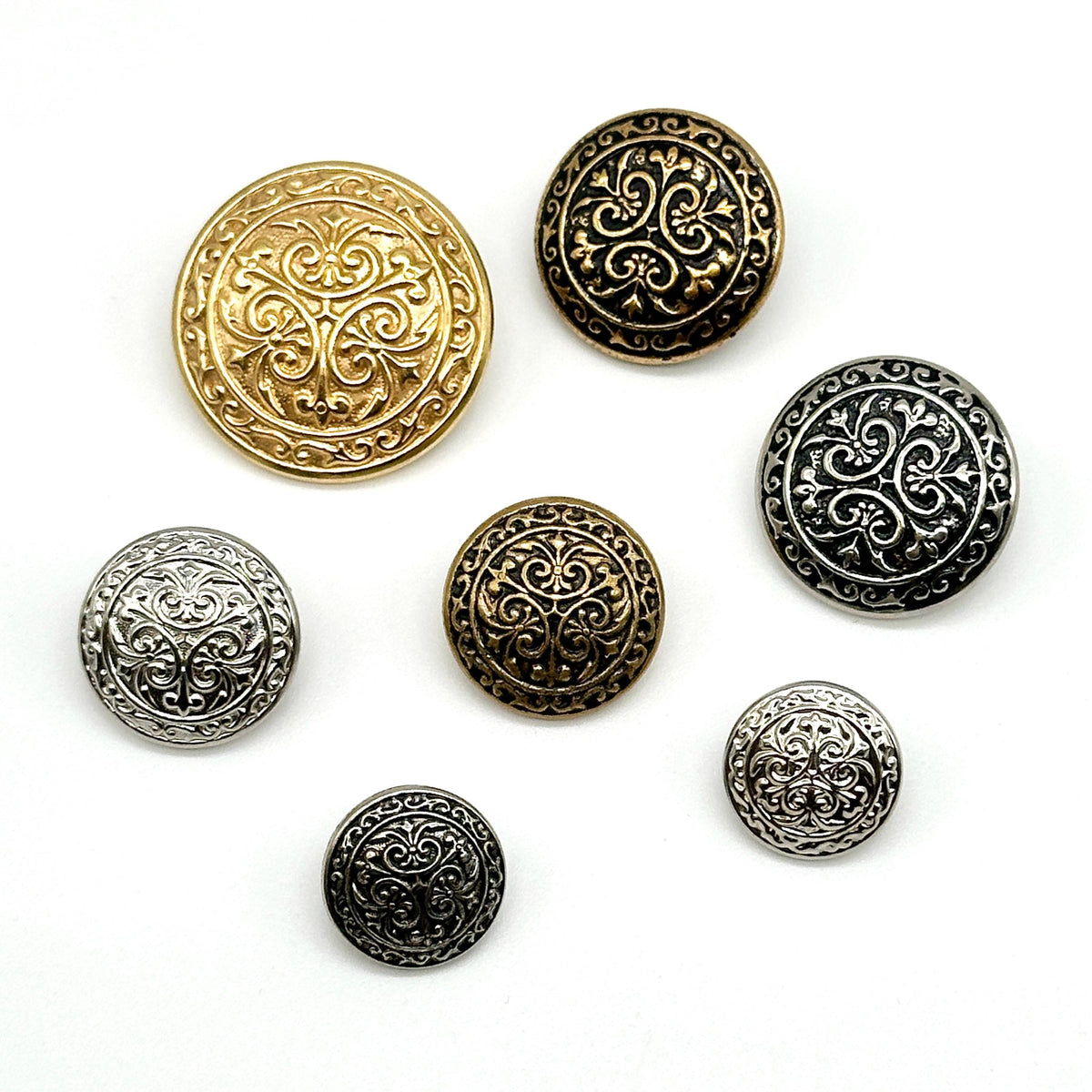 12 Pcs Vintage Art Deco Filigree Pattern Shank Buttons - Multiple Colo ...